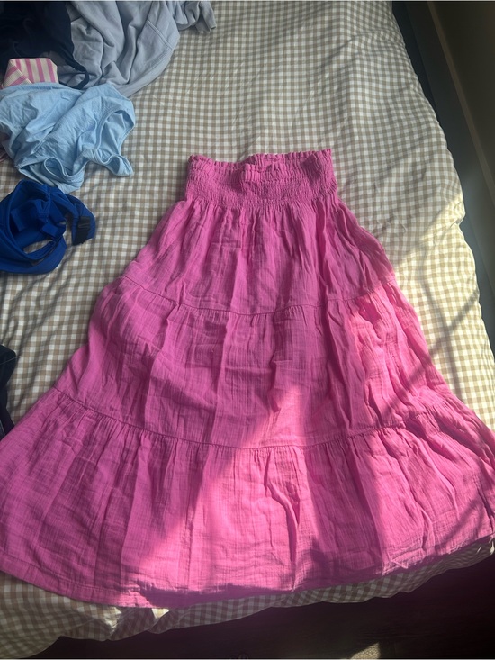 GAP | Skirts | Gap Bright Pink Tiered Maxi Skirt With Smocked Waist ...